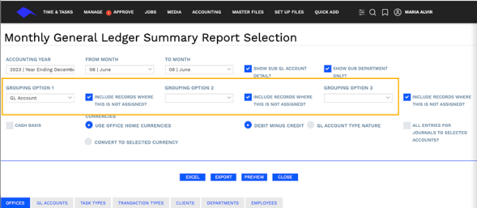 How to create a Monthly General Ledger Summary Report